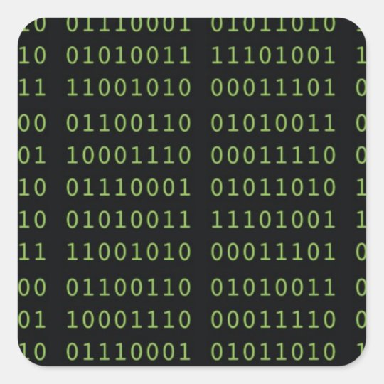 Binary Code Square Sticker | Zazzle.com