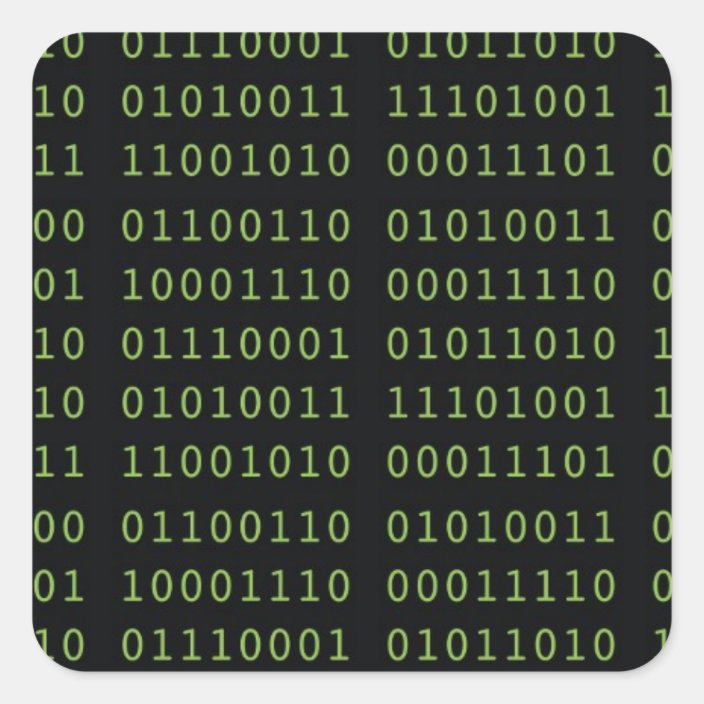 Binary Code Square Sticker | Zazzle.com