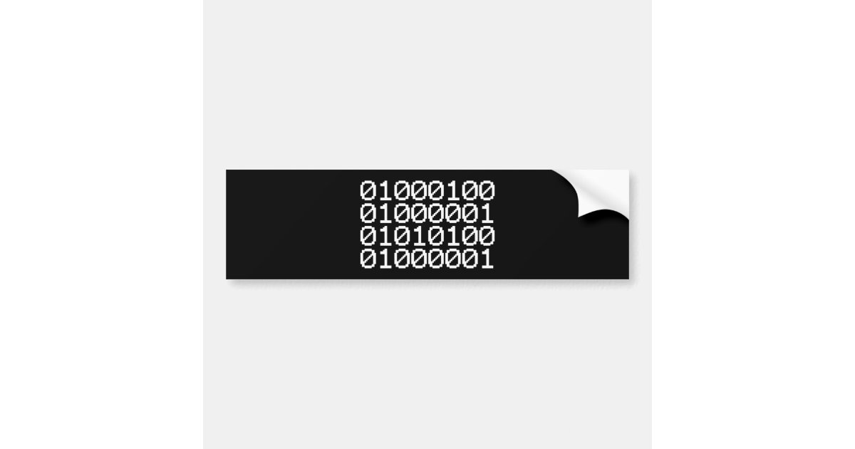 BINARY DATA BUMPER STICKER | Zazzle