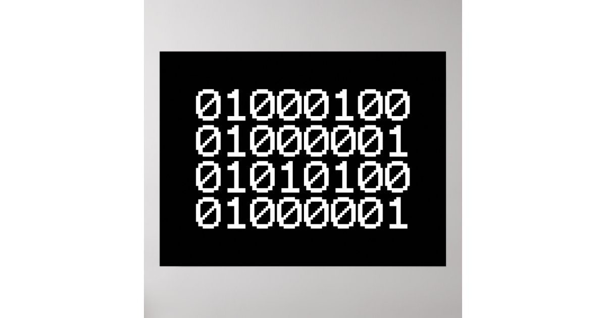 BINARY DATA POSTER | Zazzle