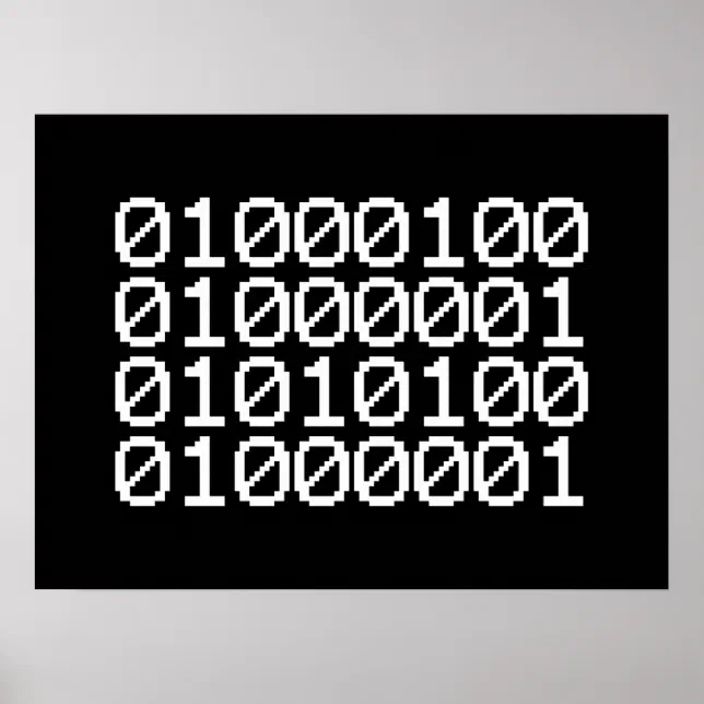 Binary Data Poster Zazzle