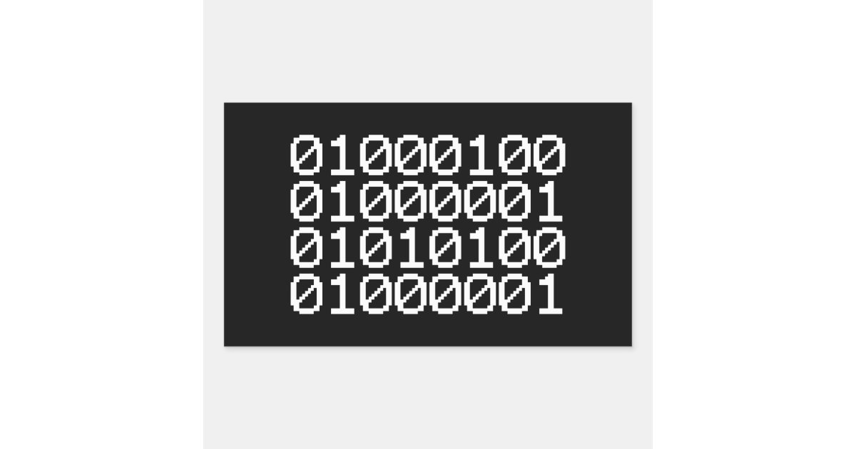 Binary Data Rectangular Sticker Zazzle 