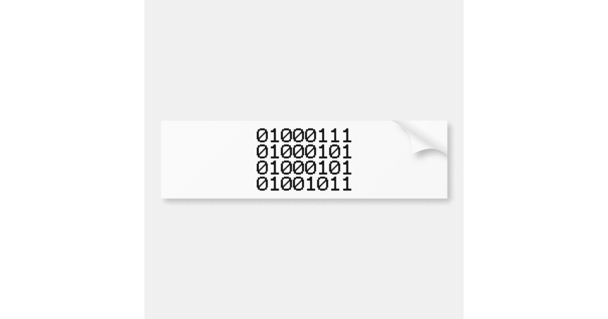 BINARY GEEK BUMPER STICKER | Zazzle