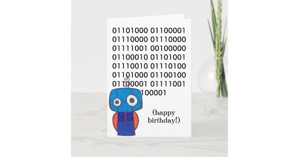 Binary Happy Birthday Card | Zazzle.com