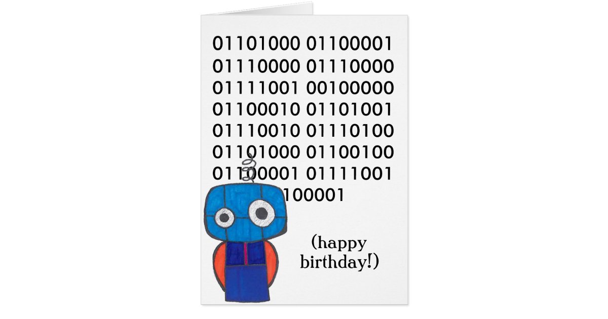 Binary Happy Birthday Card | Zazzle.com