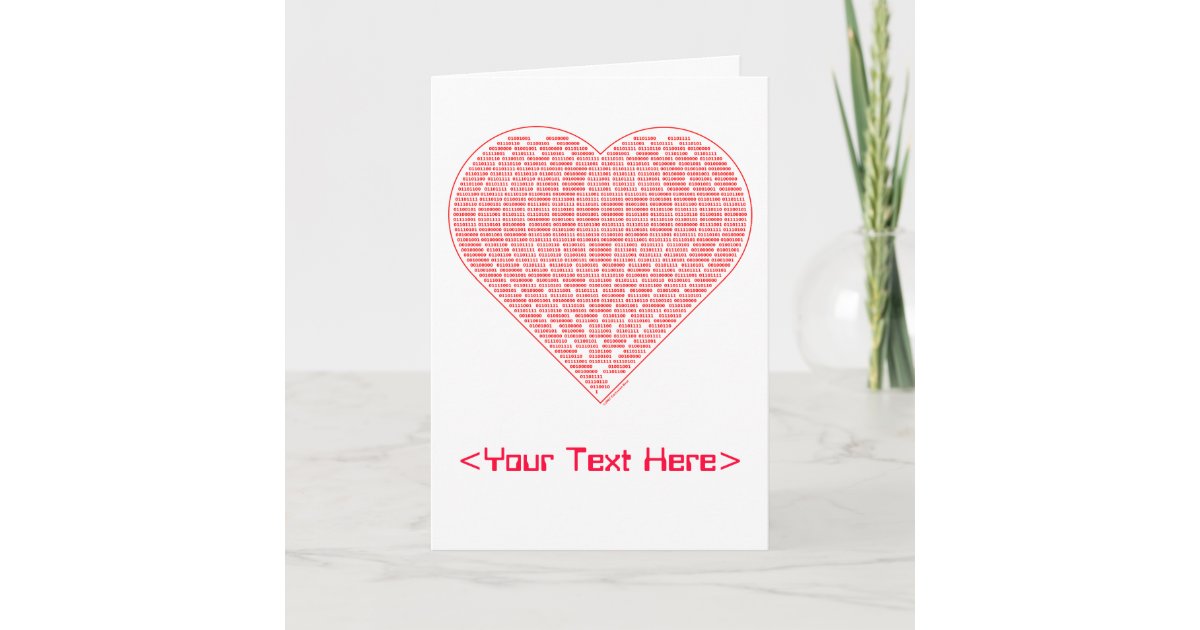 Binary Heart Card | Zazzle