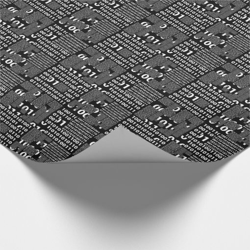 Binary in Black & White Wrapping Paper | Zazzle
