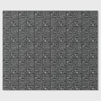 Binary in Black & White Wrapping Paper | Zazzle