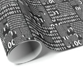 Binary in Black & White Wrapping Paper | Zazzle