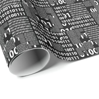Binary in Black & White Wrapping Paper | Zazzle