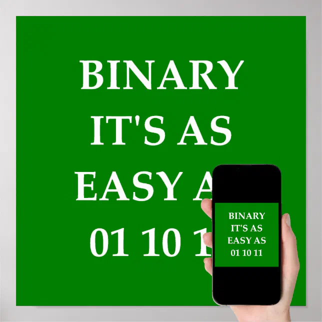 binary math poster | Zazzle