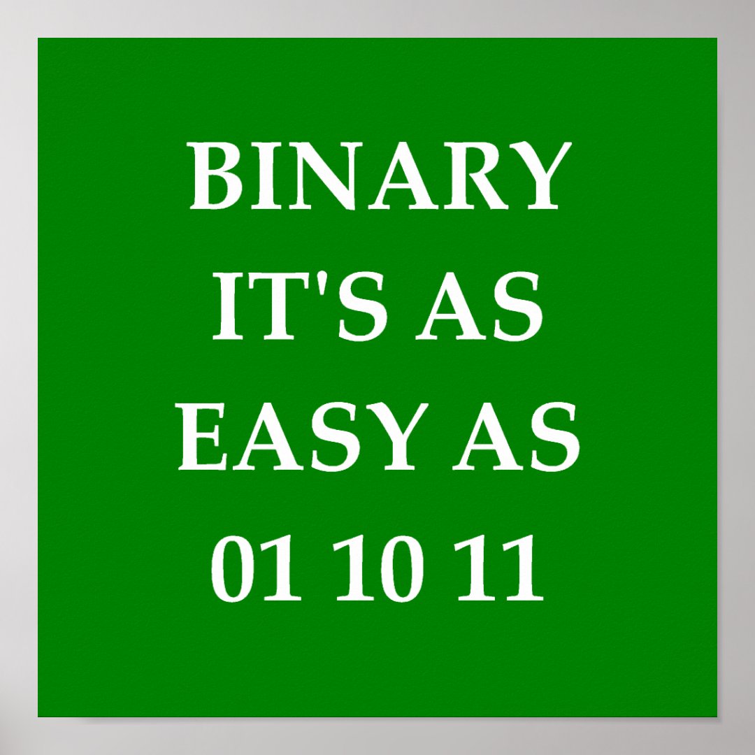binary math poster | Zazzle