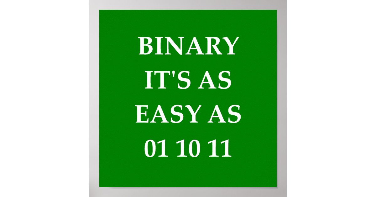 binary math poster | Zazzle.com