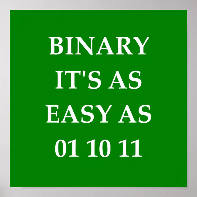 binary math poster | Zazzle