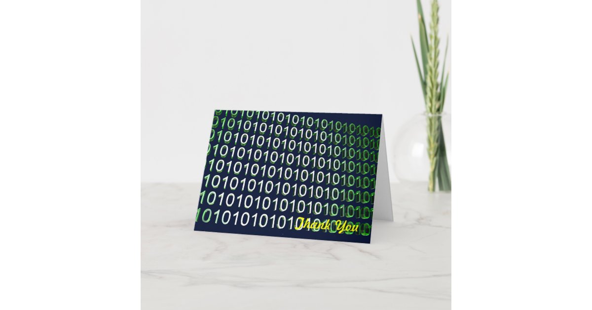binary thank you card | Zazzle
