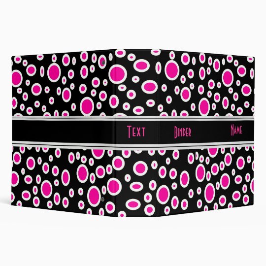 Binder Black Bright Pink Bubbles | Zazzle.com