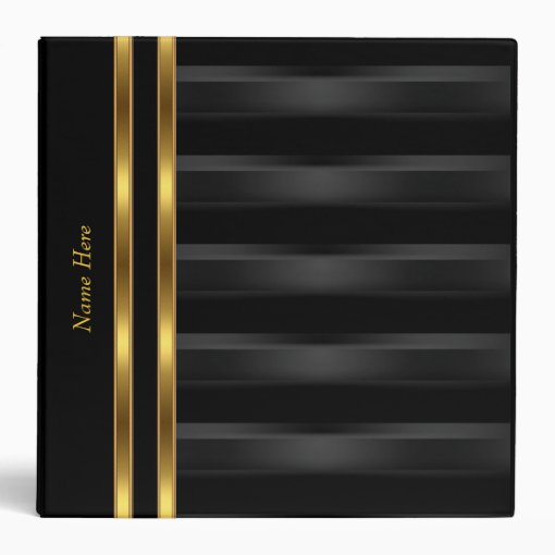 Binder Black Gold Photos Business Office | Zazzle