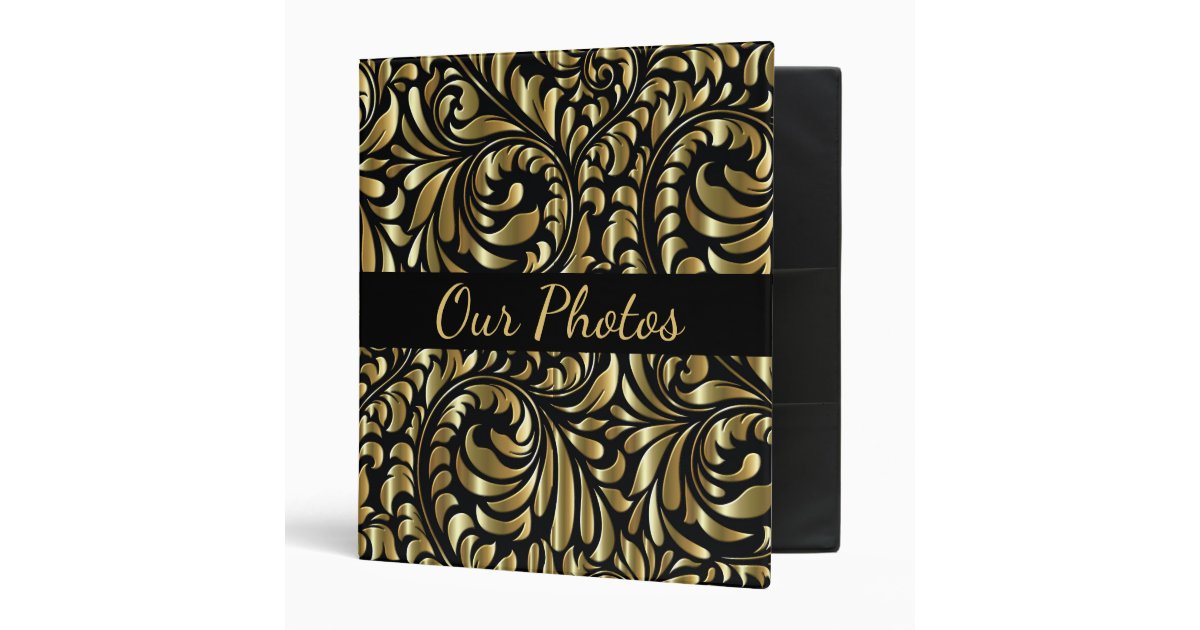 Binder - Drama in Black and Gold | Zazzle
