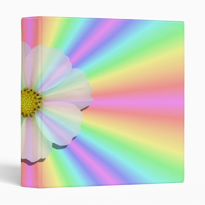 Binder - Groovy Radiant Rainbow With Flower Power | Zazzle.com