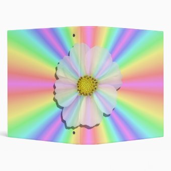 Binder - Groovy Radiant Rainbow With Flower Power | Zazzle