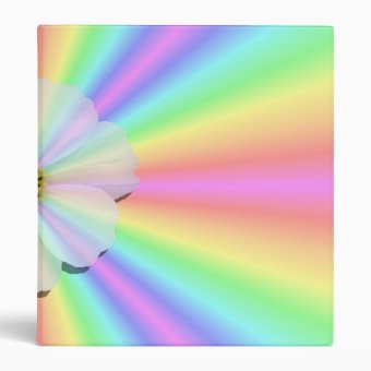 Binder - Groovy Radiant Rainbow With Flower Power | Zazzle