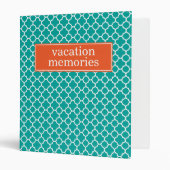 Binder | Turquoise and Orange Quatrefoil | Zazzle