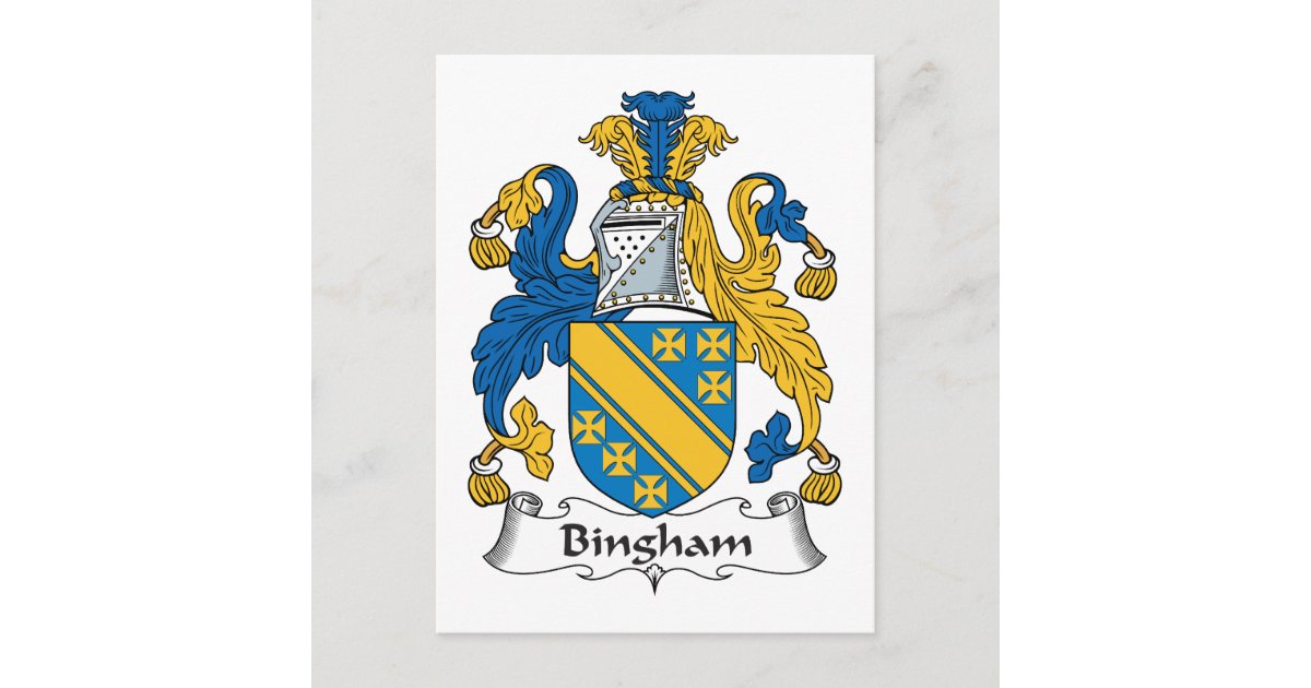 Bingham Family Crest Postcard | Zazzle