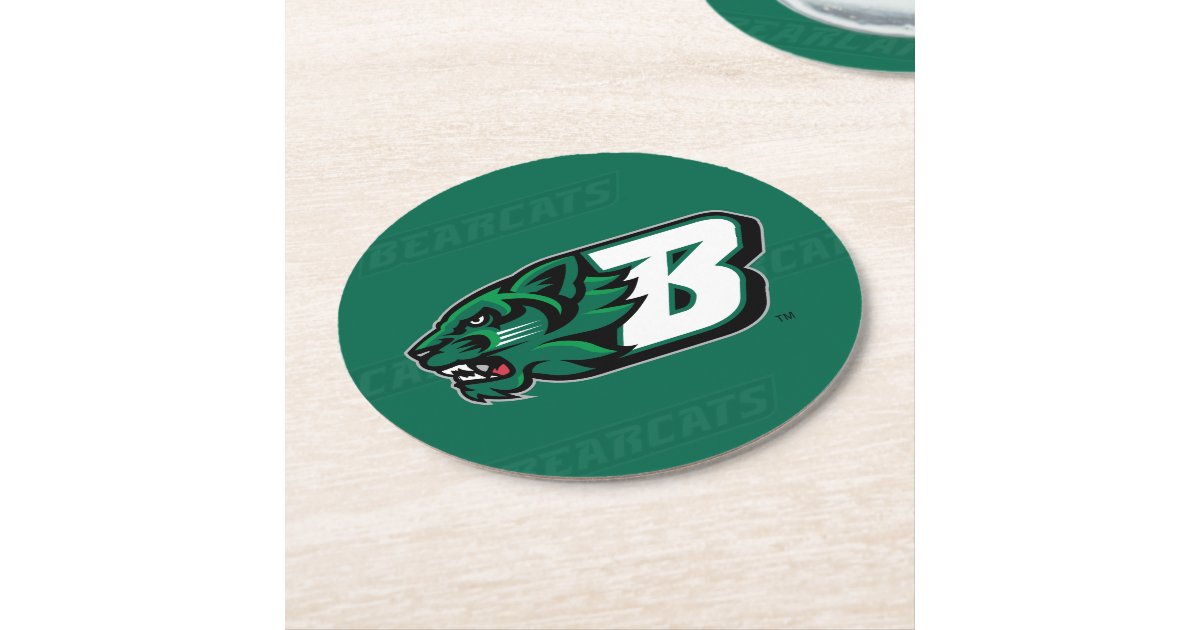 Binghamton University Logo Watermark Round Paper Coaster | Zazzle