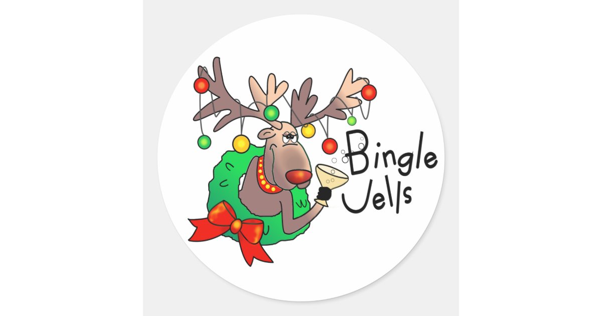 BINGLE JELLS by SHARON SHARPE Classic Round Sticker | Zazzle