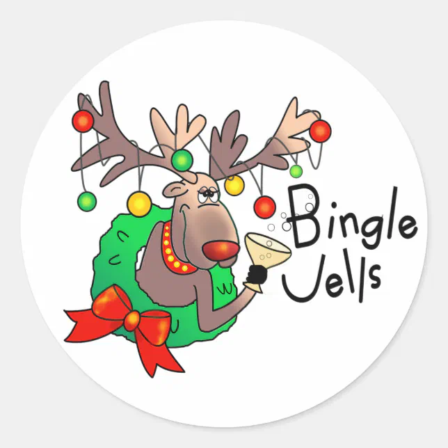 BINGLE JELLS by SHARON SHARPE Classic Round Sticker | Zazzle
