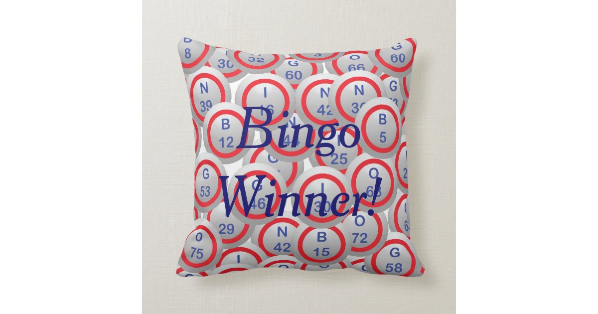 Bingo Balls Bingo Winner in Blue Throw Pillow | Zazzle.com