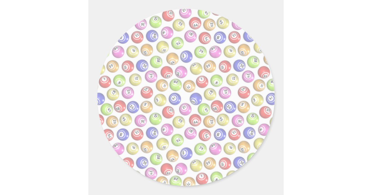 Bingo Balls Classic Round Sticker | Zazzle