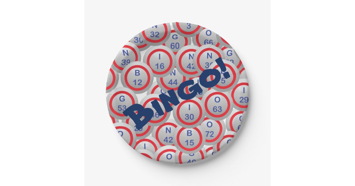 Bingo Balls Paper Plates | Zazzle