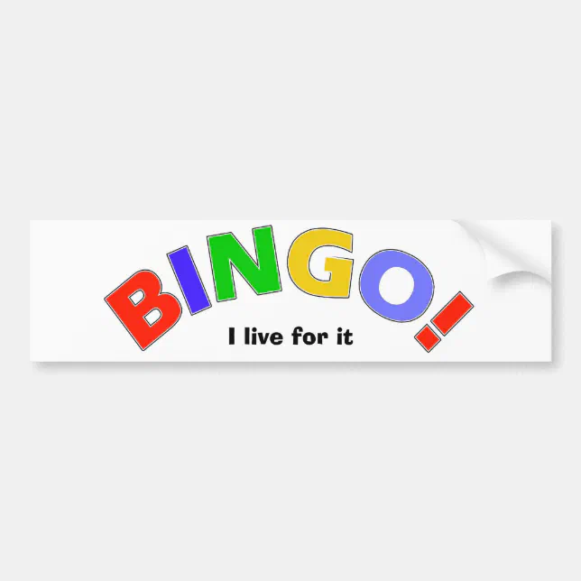 Bingo Bumper Sticker | Zazzle
