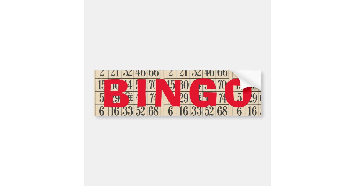 Bingo Card Bumper Sticker | Zazzle