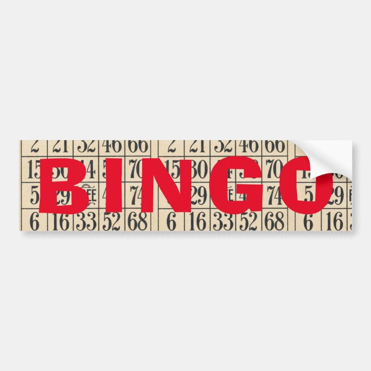 Bingo Card Bumper Sticker | Zazzle