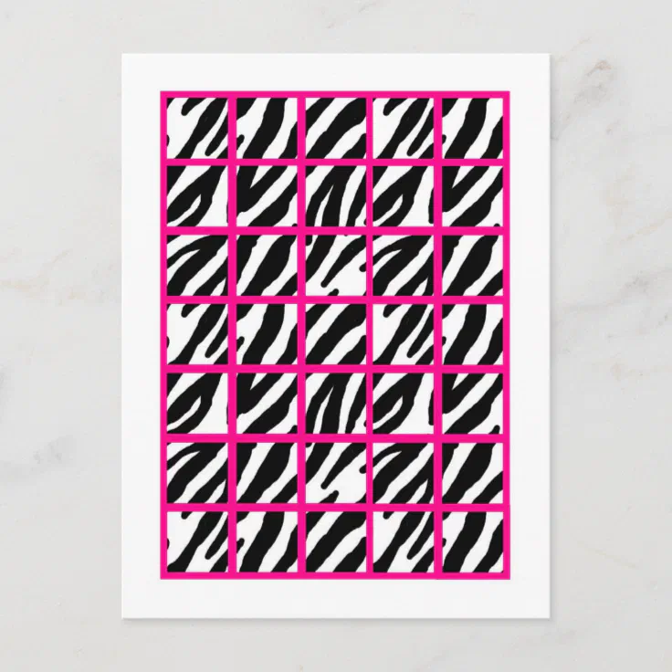 Bingo Card Markers Hot Pink Zebra Print | Zazzle