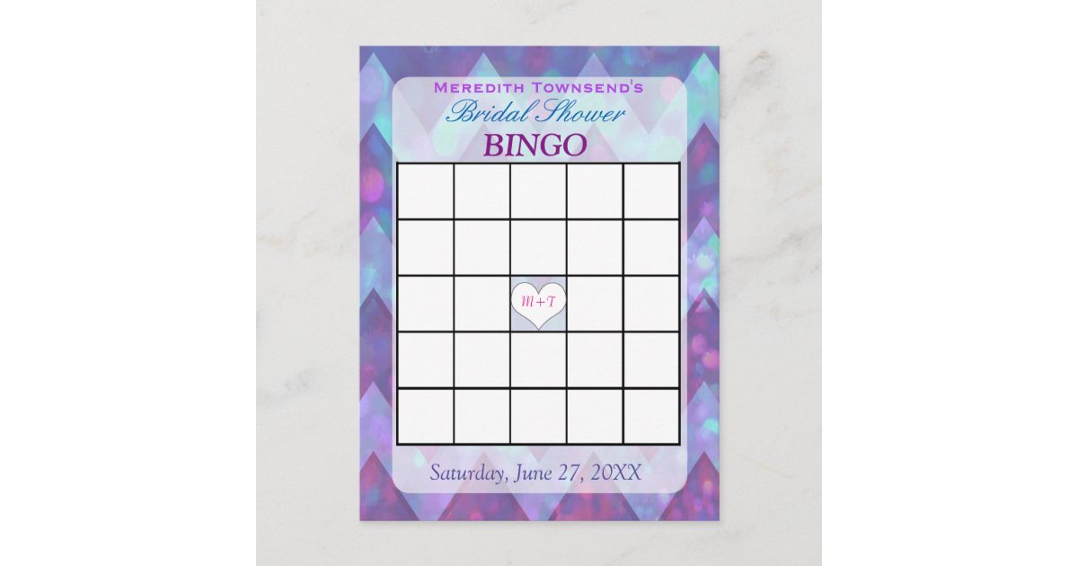 Bingo Card | Purple Chevron | Zazzle