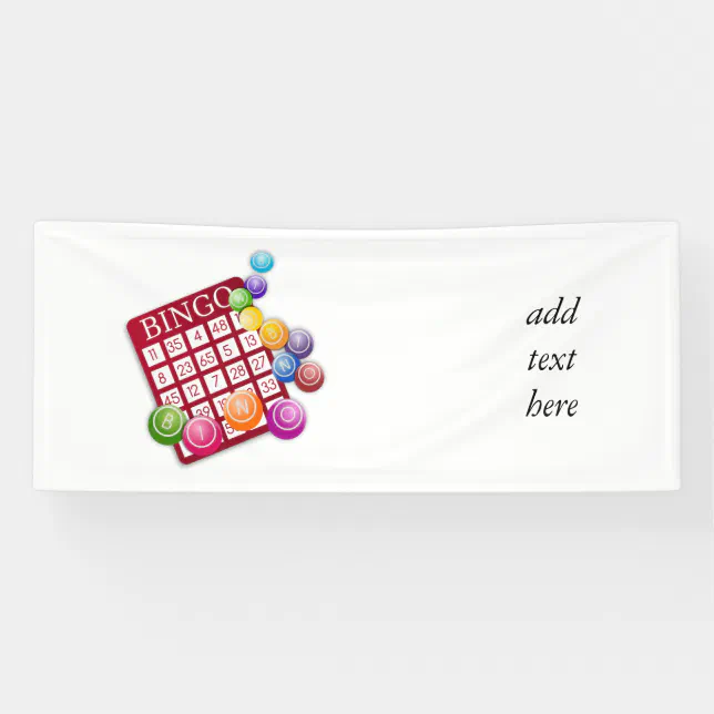 BINGO Card with BINGO Balls Banner | Zazzle