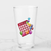 BINGO Card with BINGO Balls Glass | Zazzle
