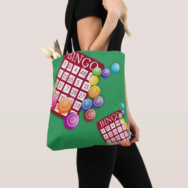Bingo Cards And Markers Print Tote Bag | Zazzle