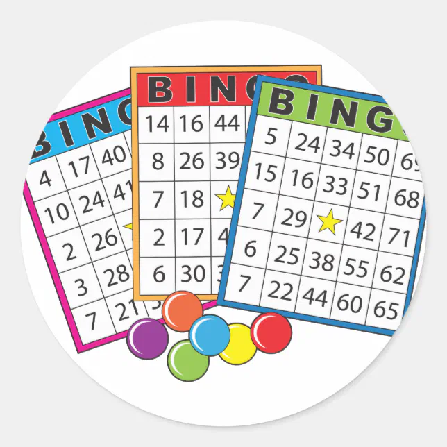 Bingo Cards Classic Round Sticker | Zazzle