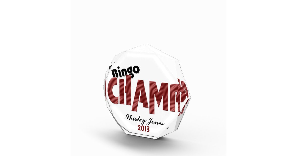 Bingo Champ Champion Vegas Style Award | Zazzle