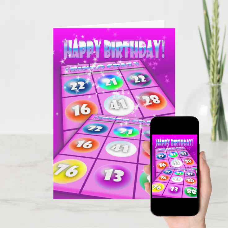 Bingo Crazy Birthday Card | Zazzle