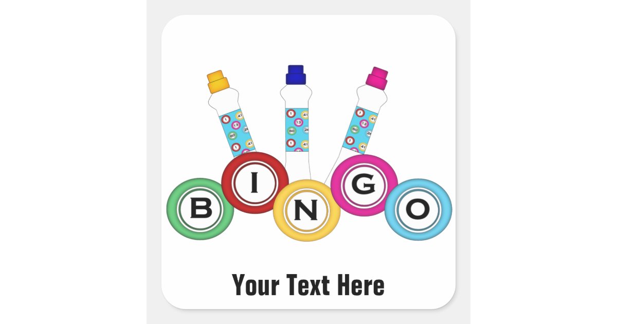 Bingo (customizable) square sticker | Zazzle