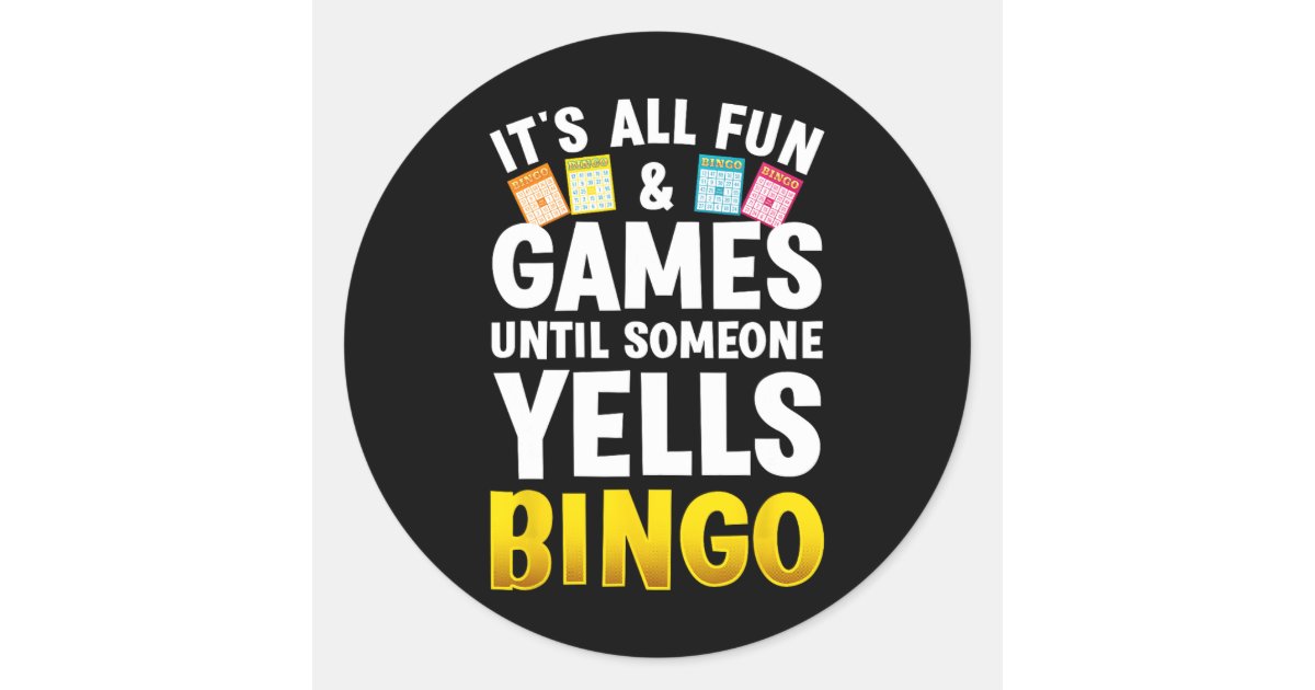Bingo Design For Men Women Bingo Novelty Gamble Bi Classic Round ...