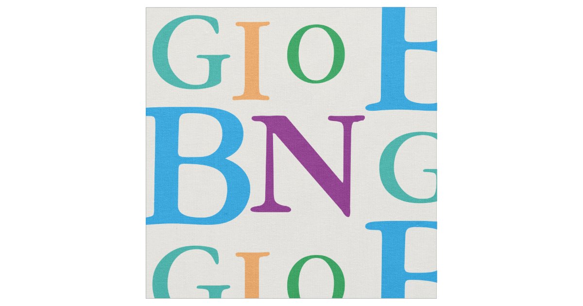 Bingo Fabric | Zazzle