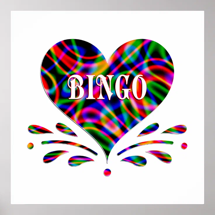 Bingo Fun Heart Poster | Zazzle