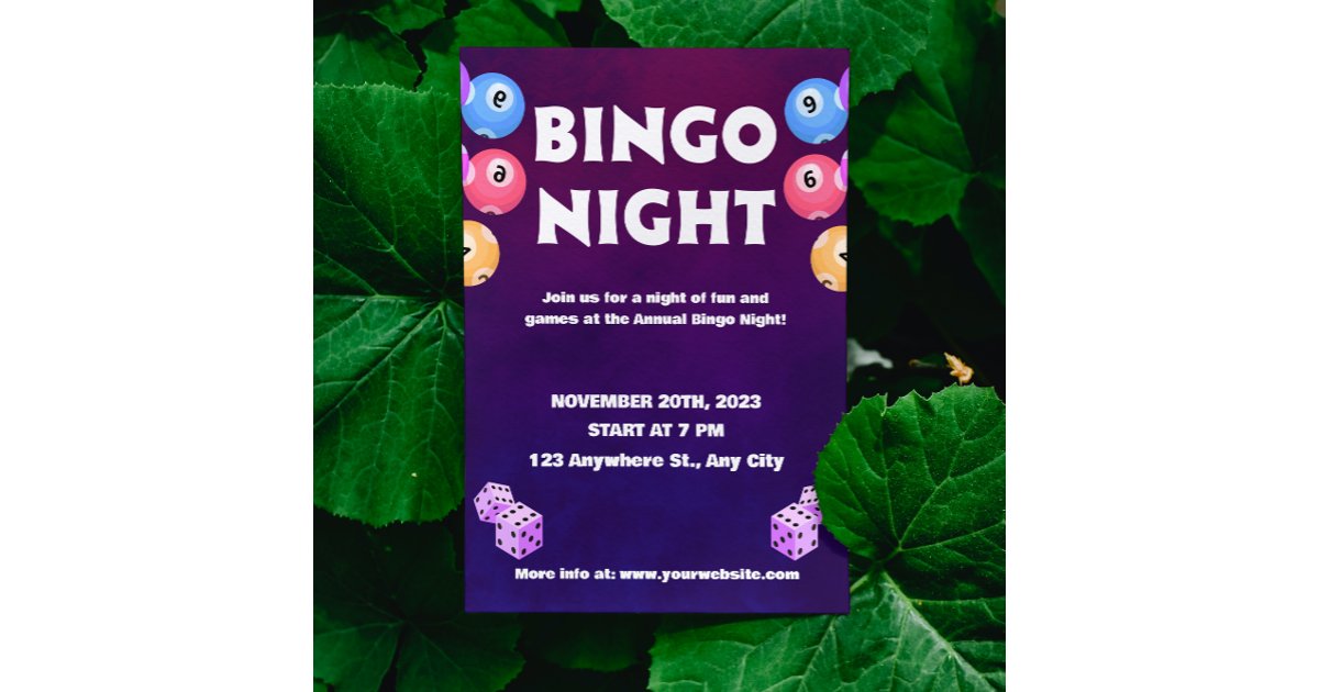 Bingo Fun Night Invite Fundraiser | Zazzle