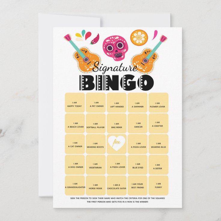 Bingo game Birthday party fiesta Invitation | Zazzle